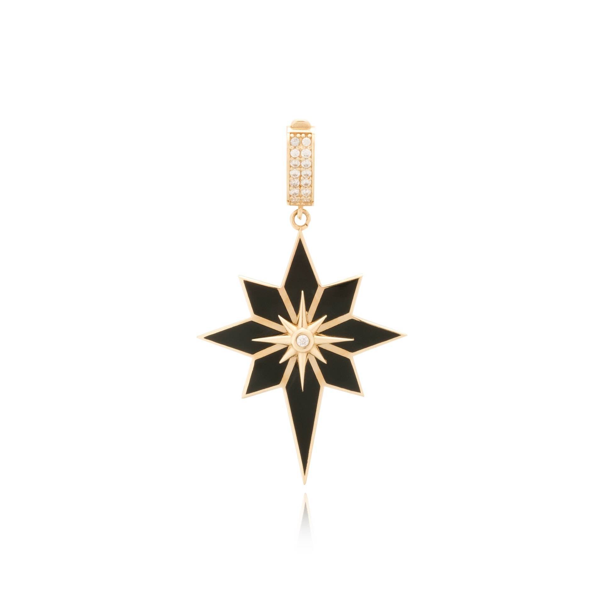 14 Ayar Altın Mineli Kutup Yıldızı Kolye Ucu