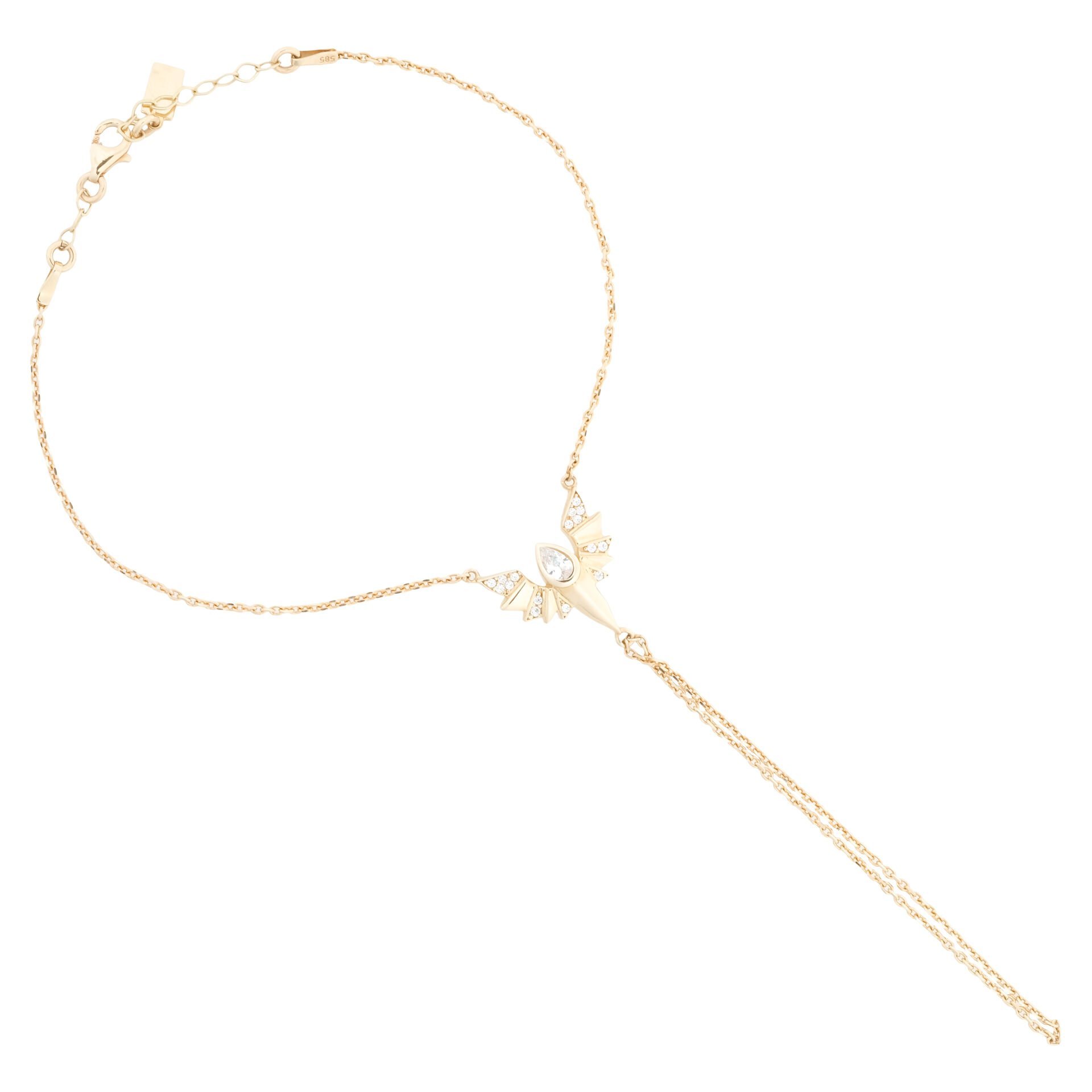 14 Ayar Altın Taşlı Melek Kanadı Şahmeran