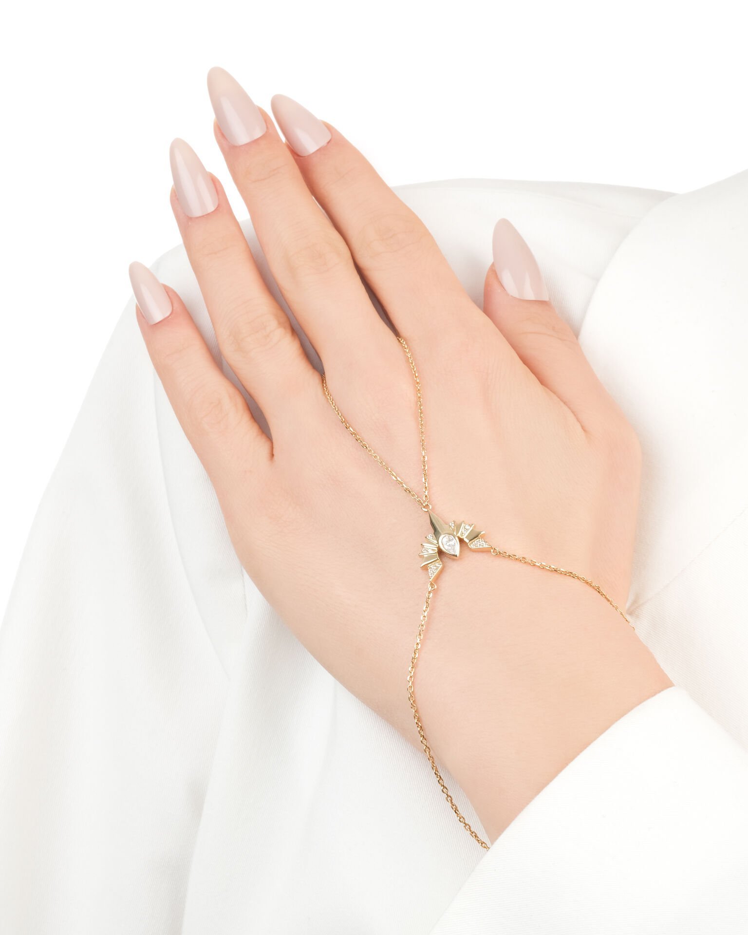 14 Ayar Altın Taşlı Melek Kanadı Şahmeran